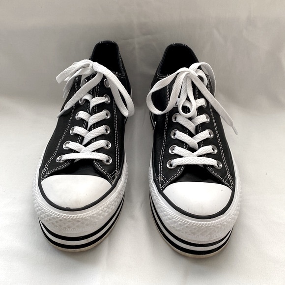 Converse | Shoes | Converse Chuck Taylor All Star Leather Platform Low ...